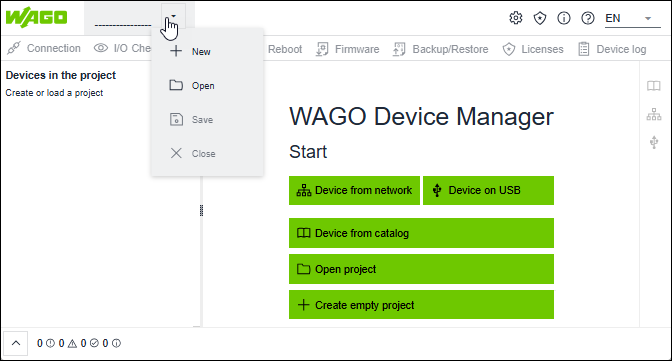 Launch WAGO Device Manager