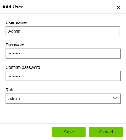 “Add User” Dialog
